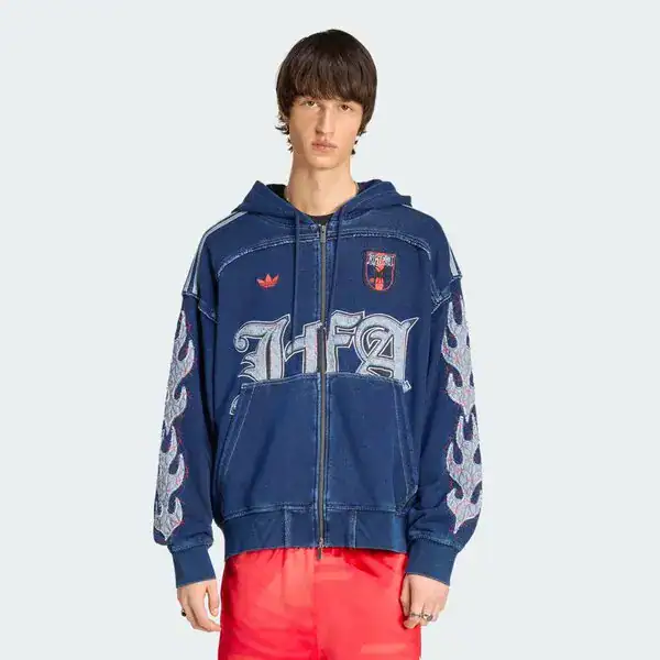 adidasoriginals DENIM HOODIE アディダスオリジナルス Adidas Originals Japan 26 Hoodie - Indigo Denim | Editorialist